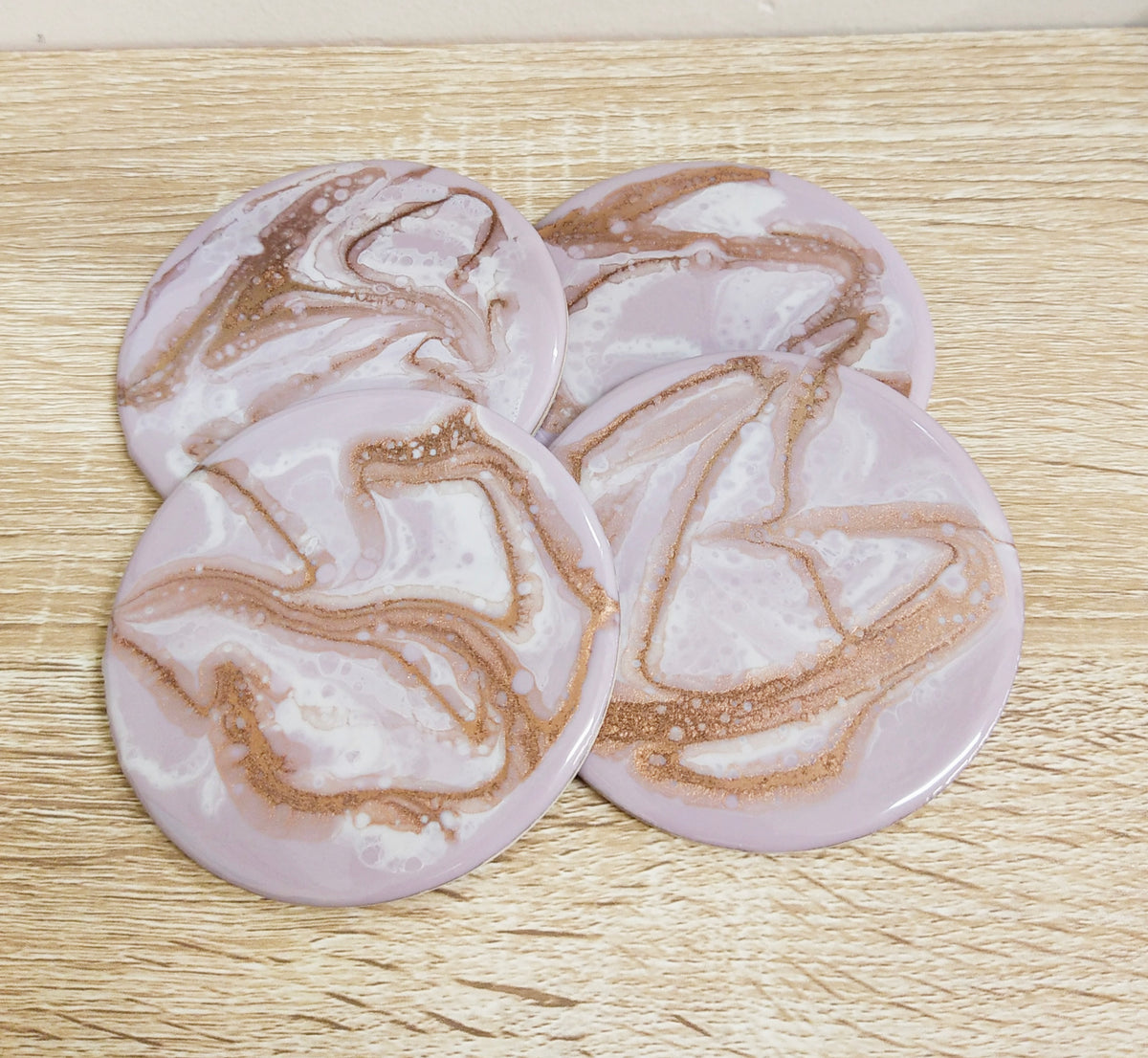 Dusty Pink - Set of round coasters – Trish Rist Designs